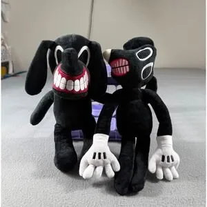 Toys | Creepy Black Dogs Plush Grinning Teeth Sideways Head Horror ...